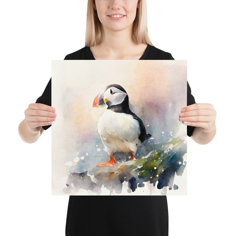 Atlantic Puffin Watercolor Painting Art Animal - Etsy