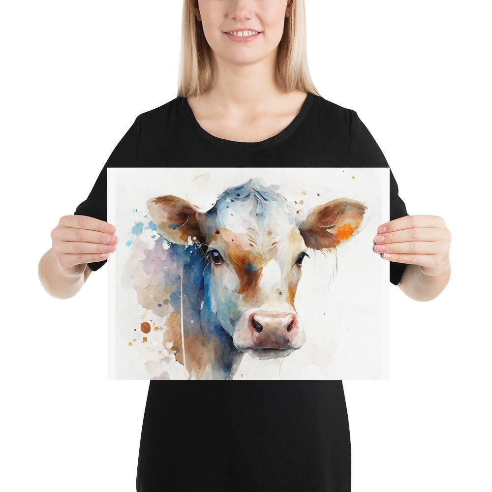 Cow Watercolor Painting Print Wall Art Decor Home Decor - Etsy