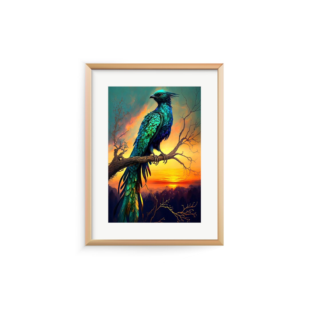 Green and Teal Phoenix Printable Wall Art Artisan Allies - Etsy