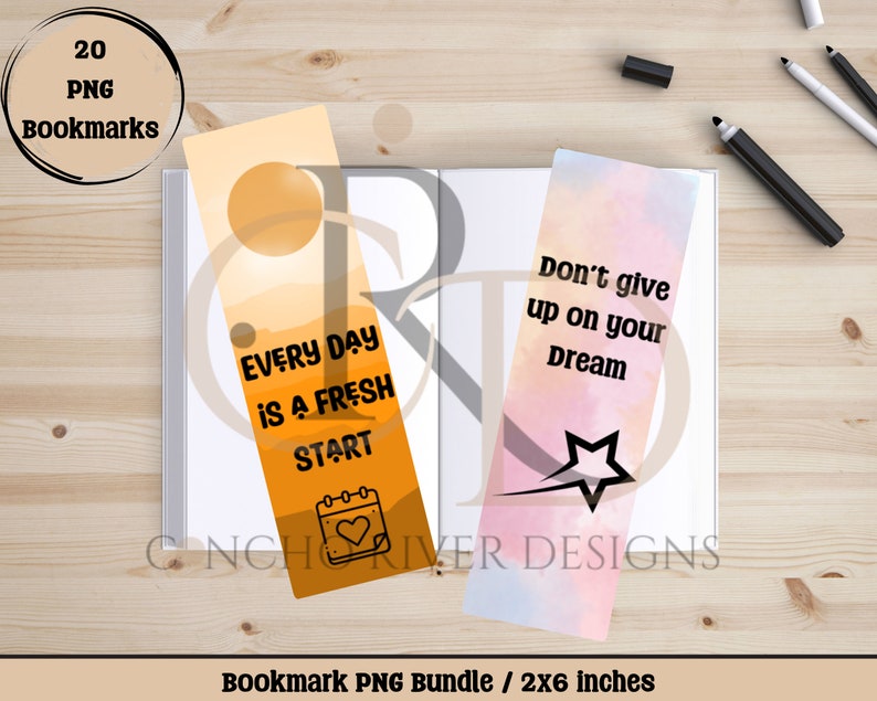 Inspirational Quotes PNG Bookmarks, Printable Bookmarks, 2x6 Inch ...