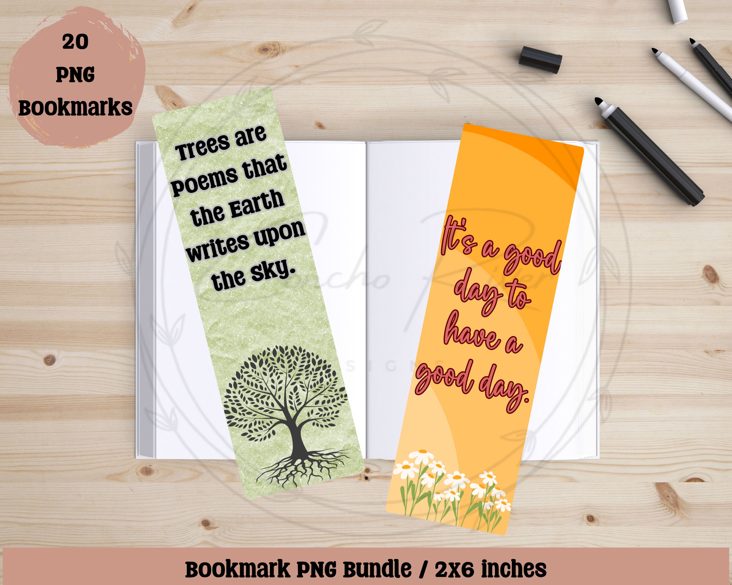 Inspirational Quotes PNG Bookmarks, Printable Bookmarks, 2x6 Inch ...