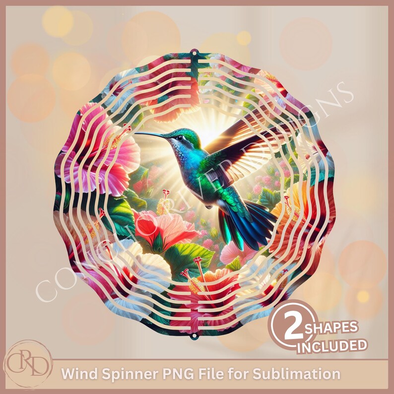 Hummingbird Wind Spinner PNG, Sublimation Designs for Wind Spinners ...