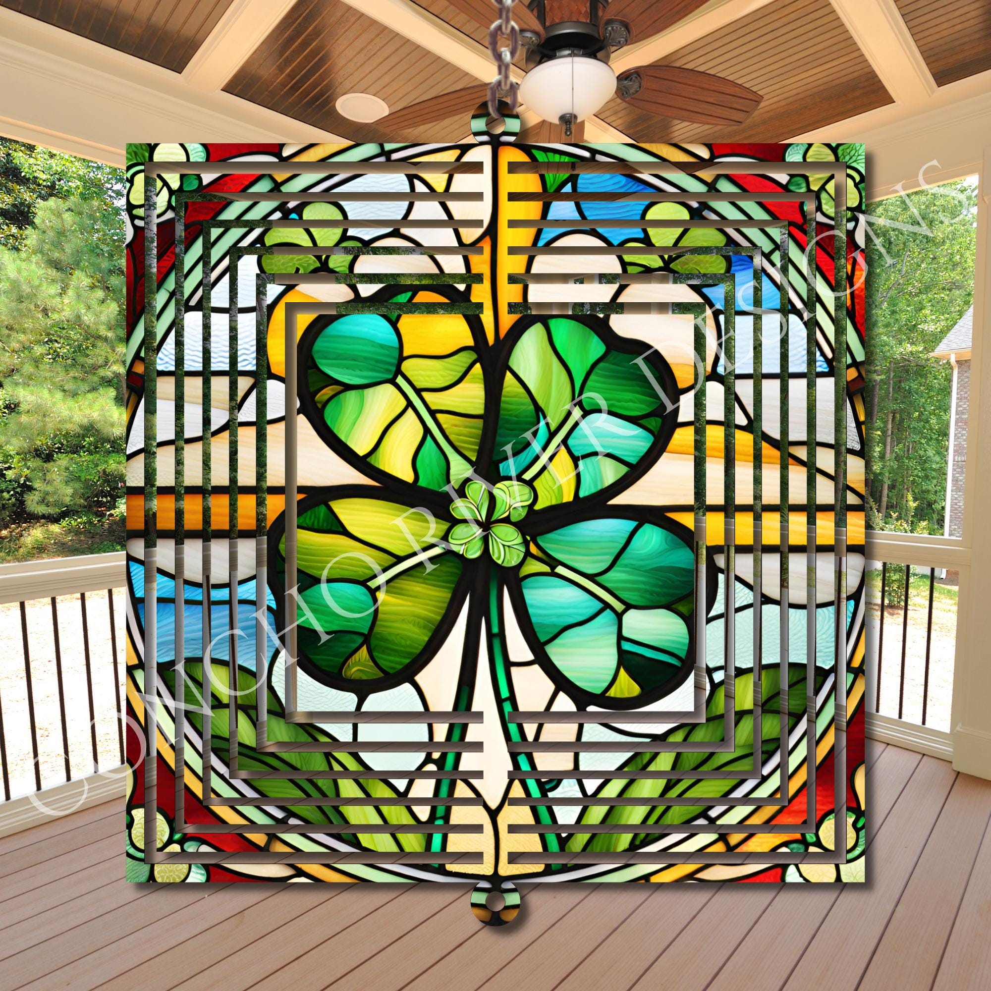 Four Leaf Clover Wind Spinner PNG, Sublimation Designs for Wind ...