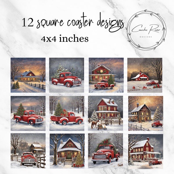 Christmas Coasters - Etsy