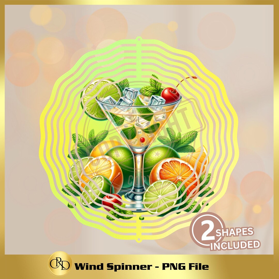 Cocktail Wind Spinner PNG, Sublimation Designs for Wind Spinners, Wind ...