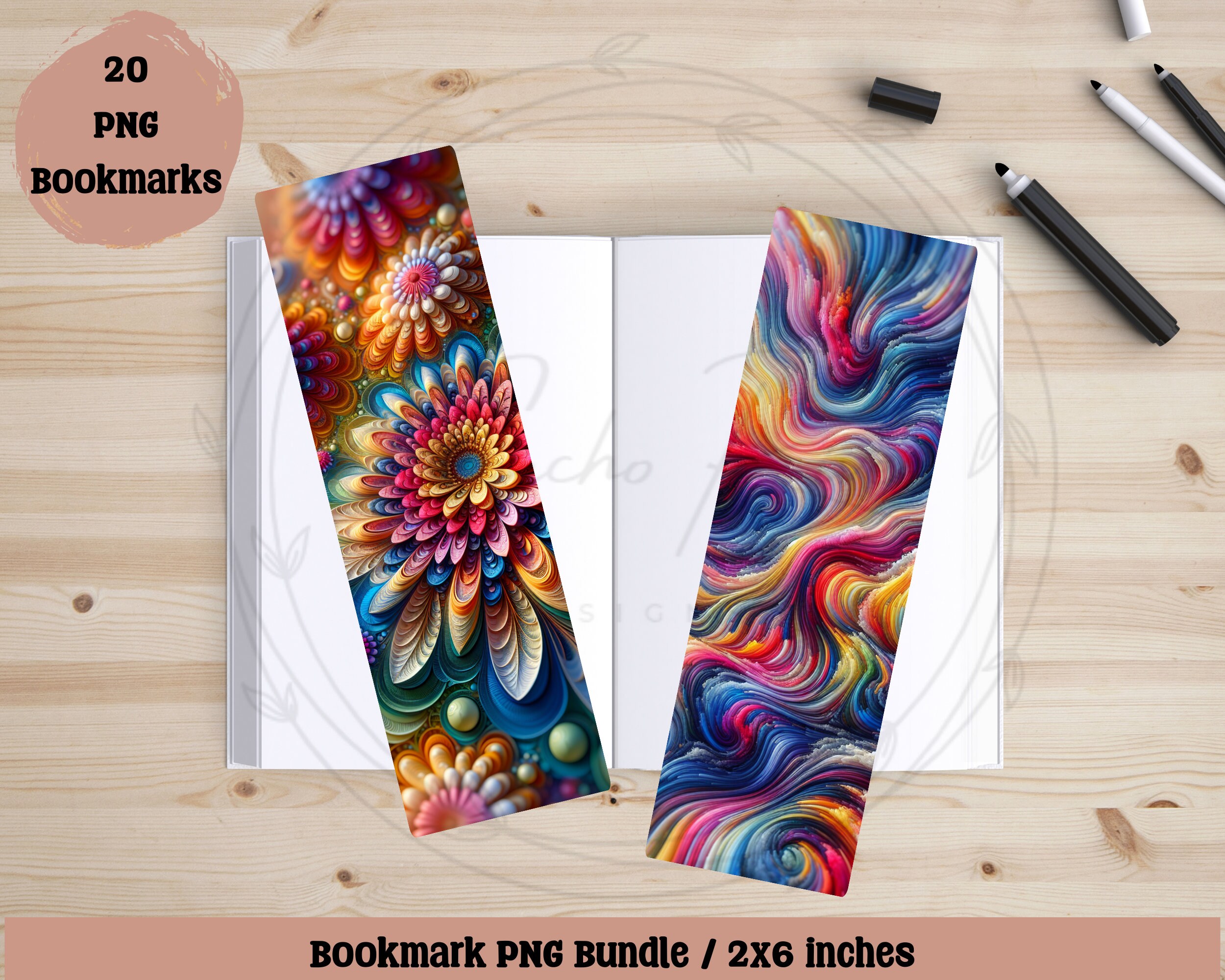 Abstract Bookmark PNG, Printable 2x6 Inch Bookmarks for Sublimation ...