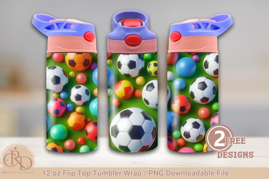 Soccer Flip Top Sublimation Wrap, Kids Tumbler Wrap, Kids PNG Tumbler ...