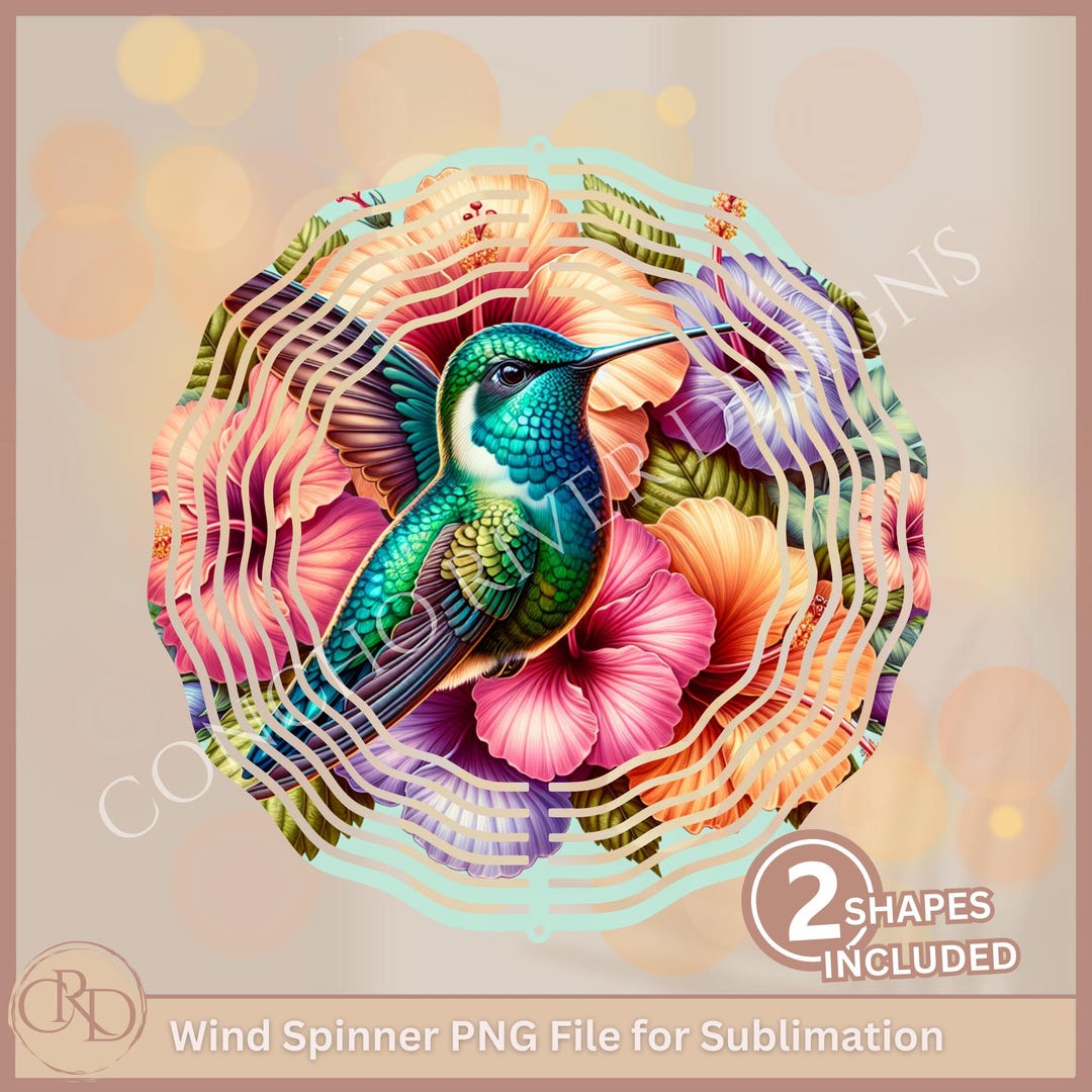 Hummingbird Wind Spinner PNG, Sublimation Designs for Wind Spinners ...