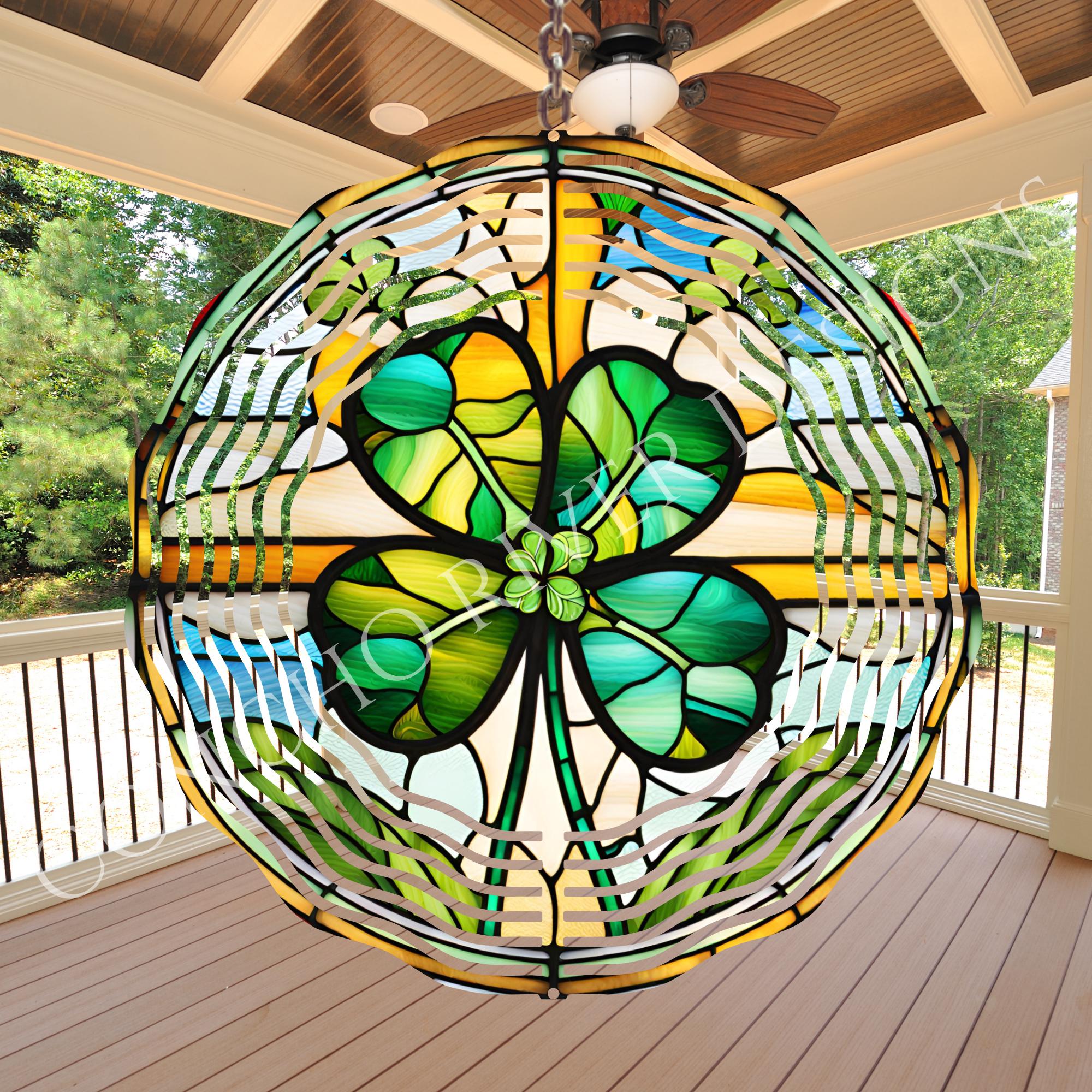 Four Leaf Clover Wind Spinner PNG, Sublimation Designs for Wind ...