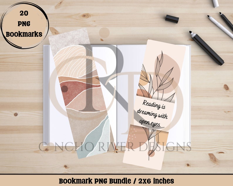 Boho Bookmark PNG, Printable 2x6 Inch Bookmarks for Sublimation ...