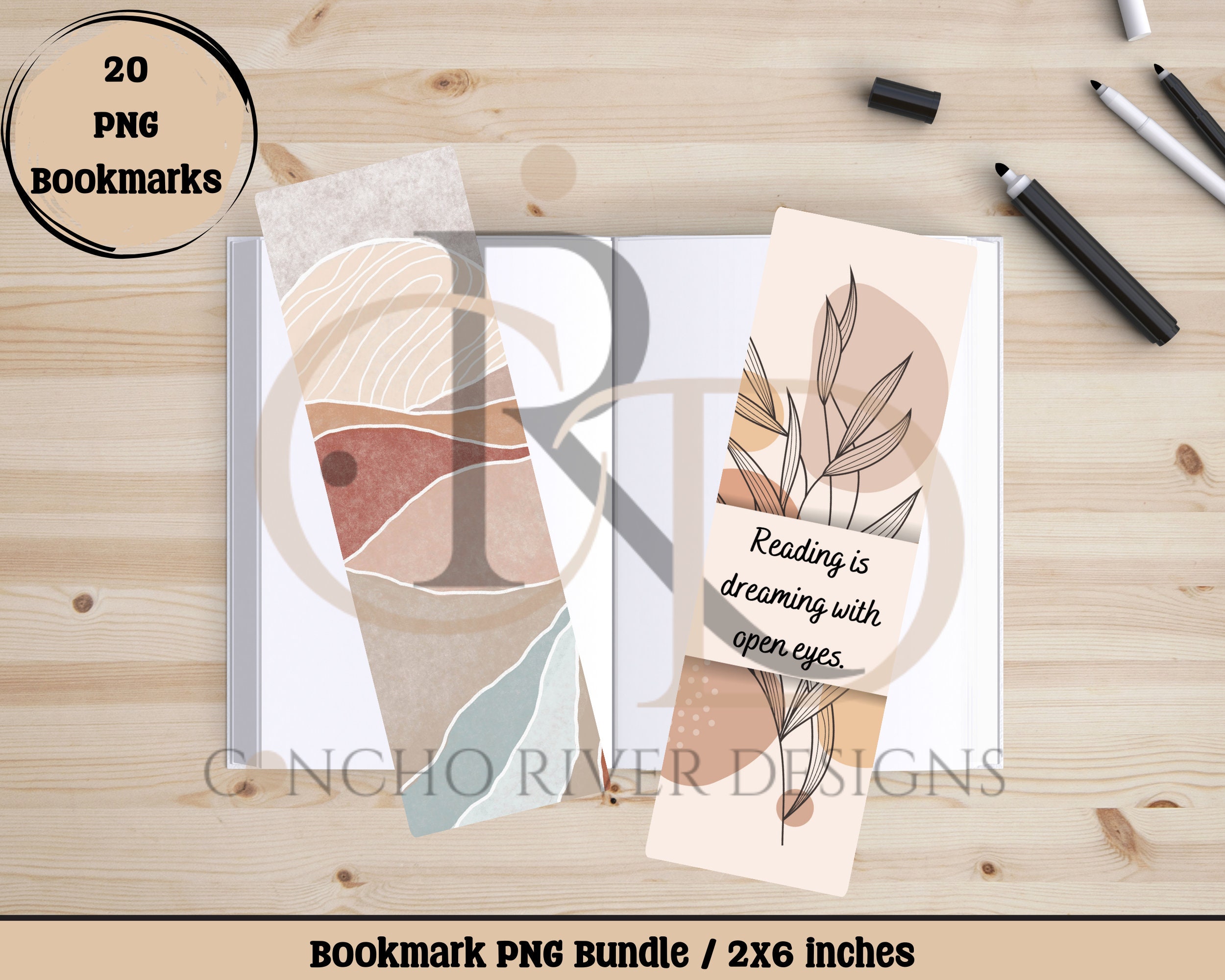 Boho Bookmark PNG, Printable 2x6 Inch Bookmarks for Sublimation ...