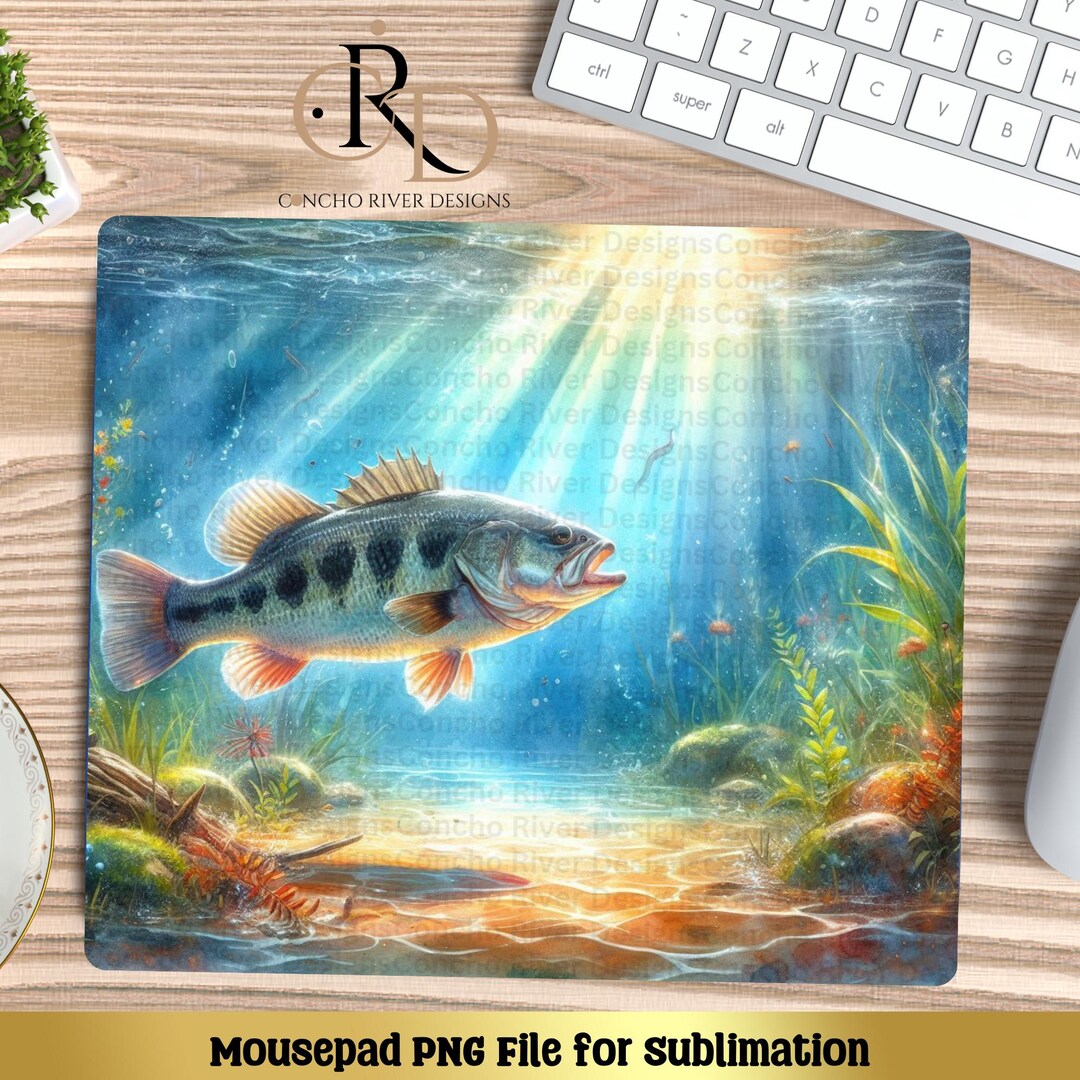 Bass Fish Mouse Pad PNG, Christmas PNG, Sublimation Design Mousepad ...