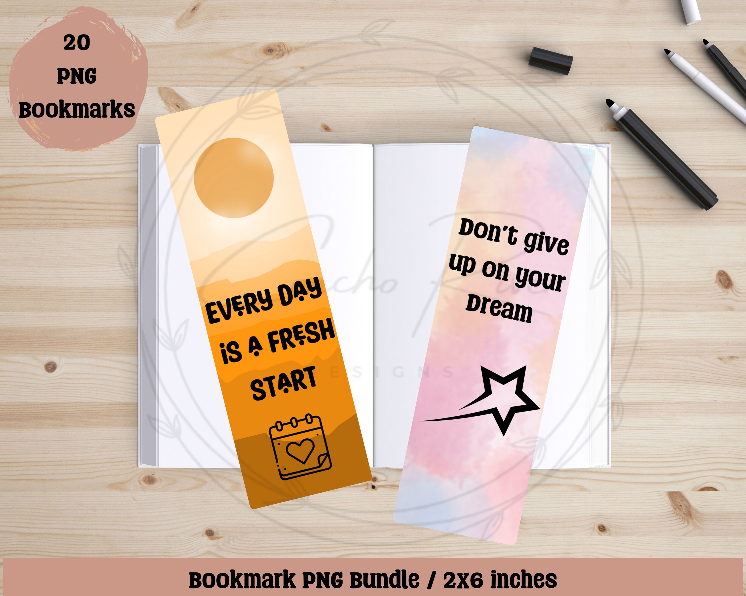 Inspirational Quotes PNG Bookmarks, Printable Bookmarks, 2x6 Inch ...