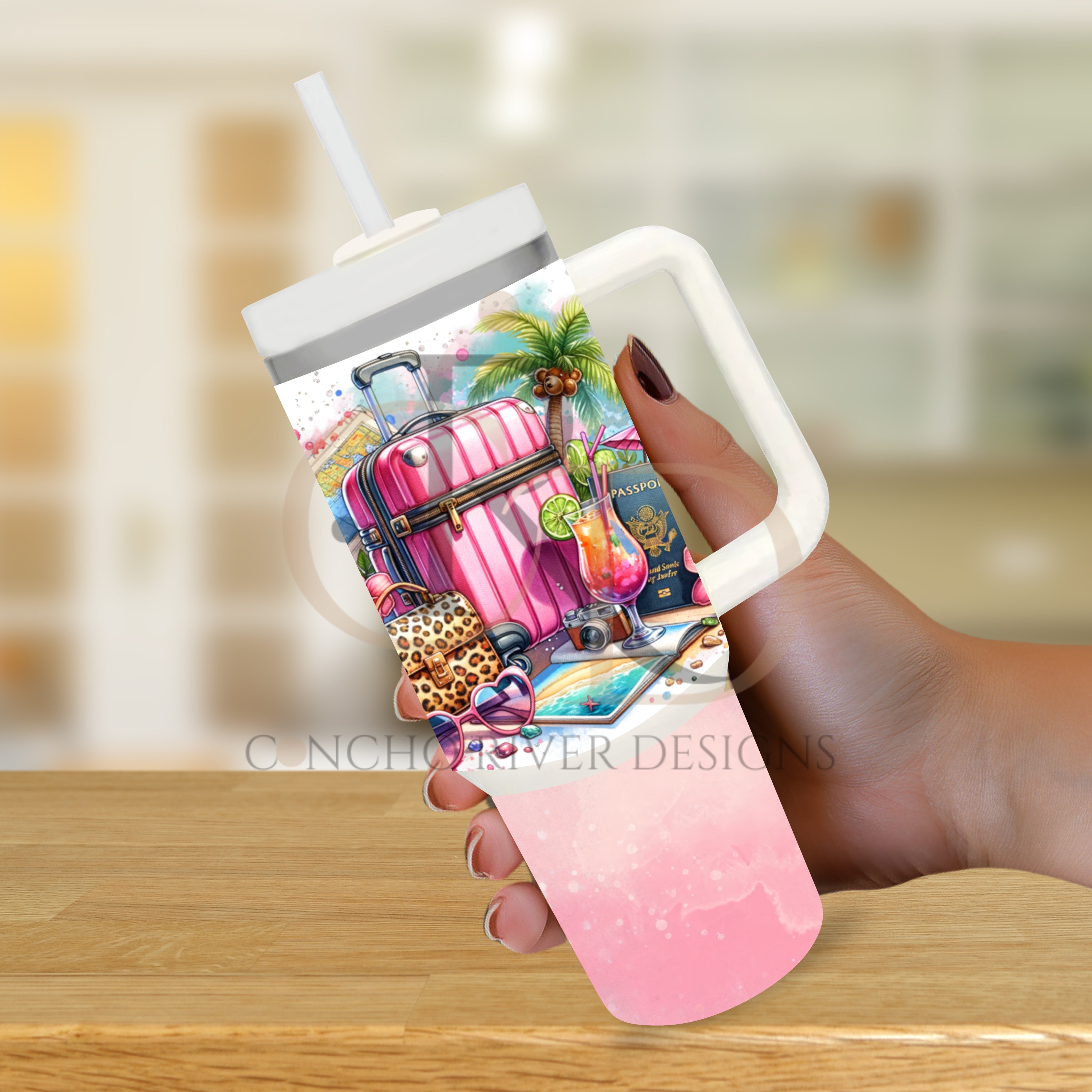 40 Oz Girl's Trip Tumbler PNG, Quencher Tumbler Design, 40 Oz Sublimate ...