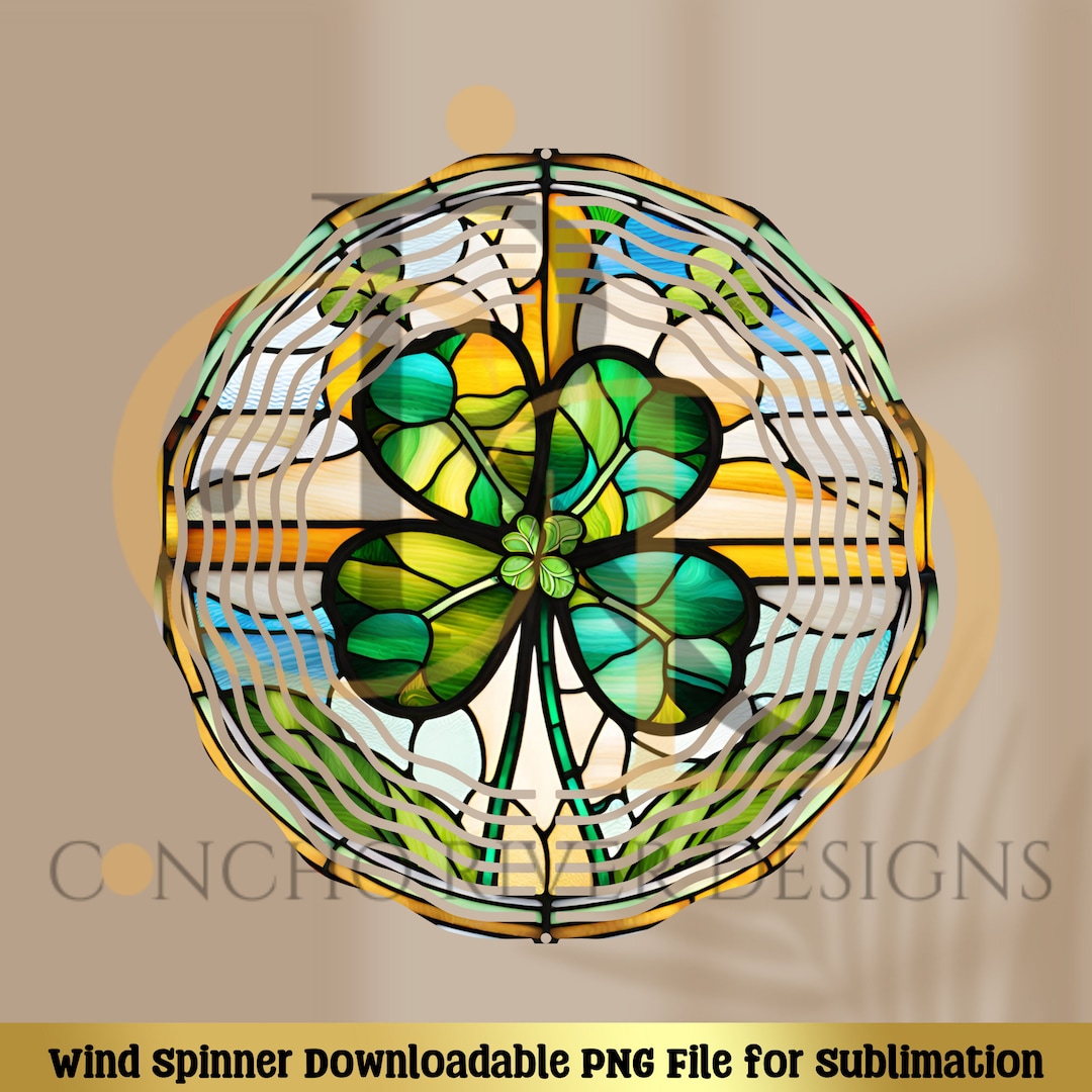 Four Leaf Clover Wind Spinner PNG, Sublimation Designs for Wind ...
