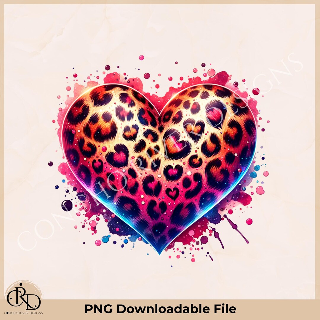 Heart PNG, Leopard Heart Png, Instant Digital Download, PNG Sublimation ...