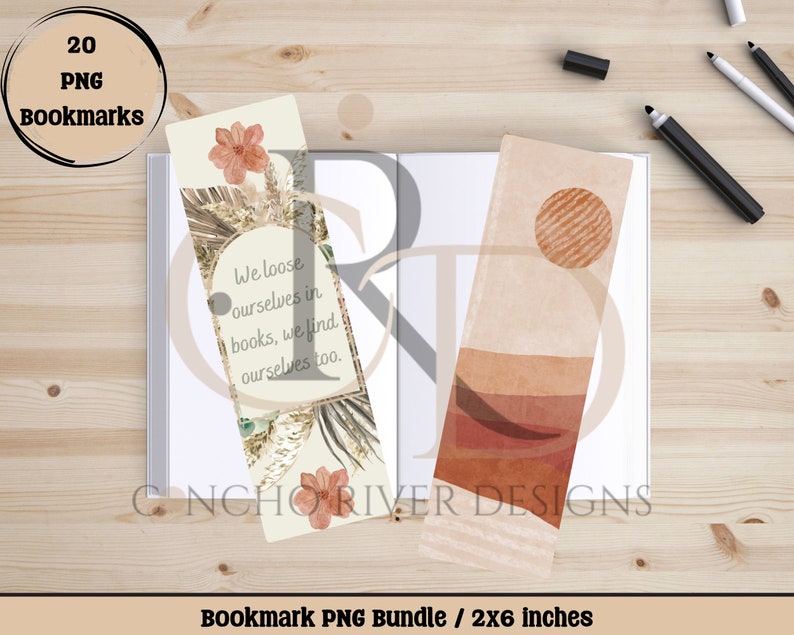 Boho Bookmark PNG, Printable 2x6 Inch Bookmarks for Sublimation ...