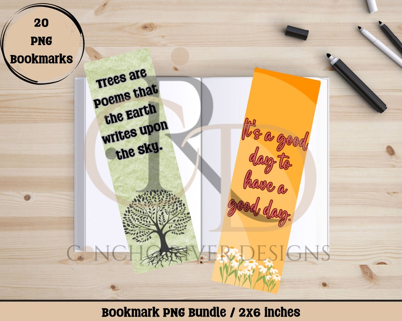 Inspirational Quotes PNG Bookmarks, Printable Bookmarks, 2x6 Inch ...