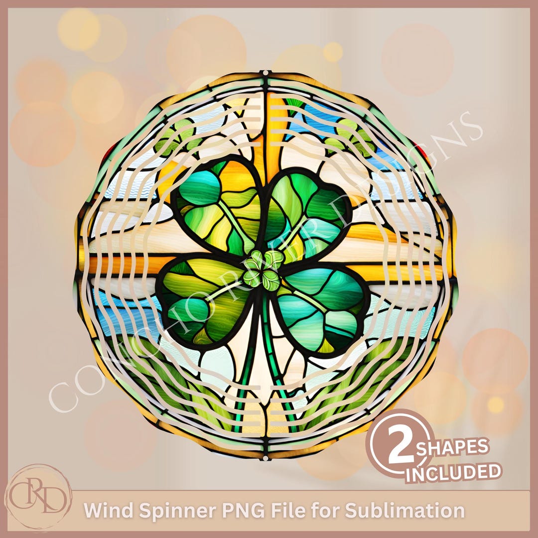 Four Leaf Clover Wind Spinner PNG, Sublimation Designs for Wind ...