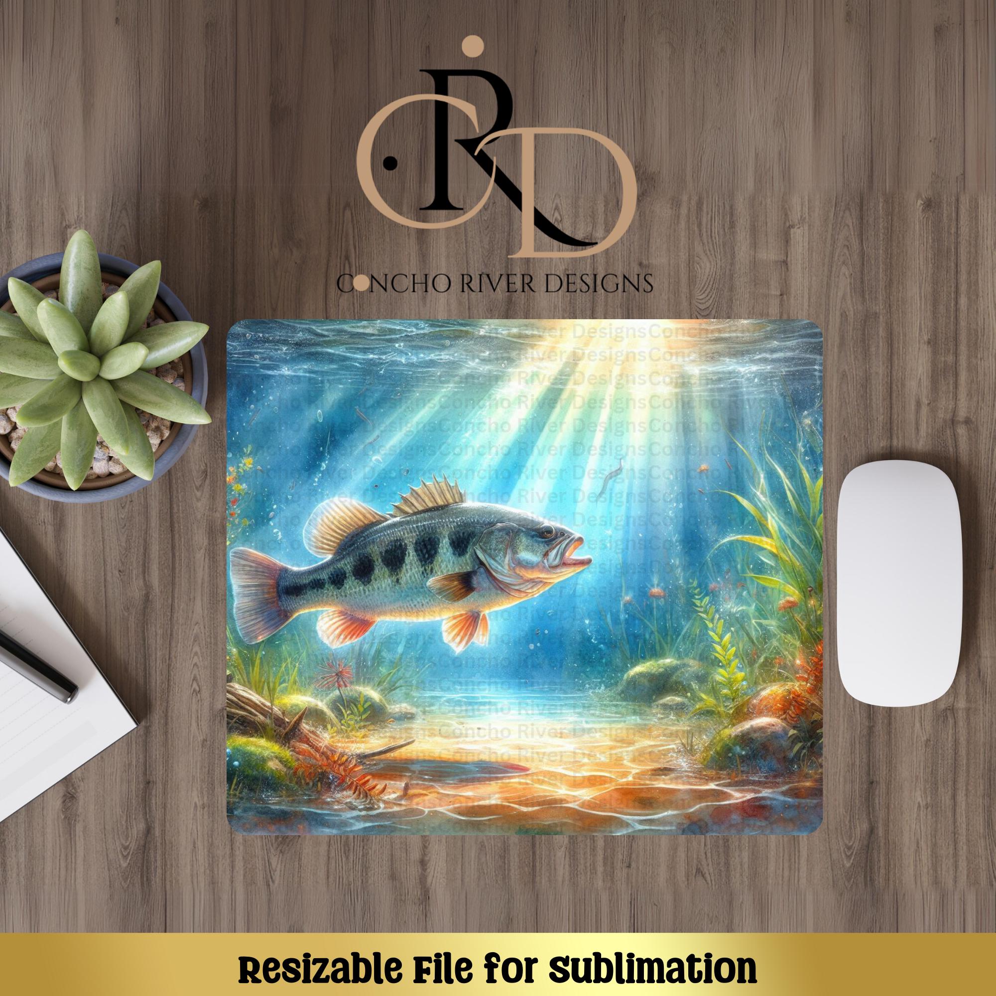 Bass Fish Mouse Pad PNG, Christmas PNG, Sublimation Design Mousepad ...