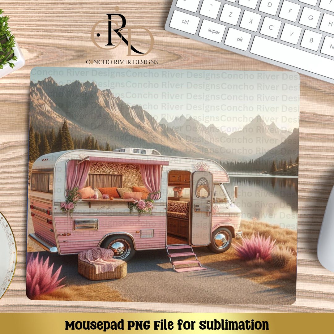 Vintage RV Mouse Pad PNG, Sublimation Design Mousepad, Digital Download ...