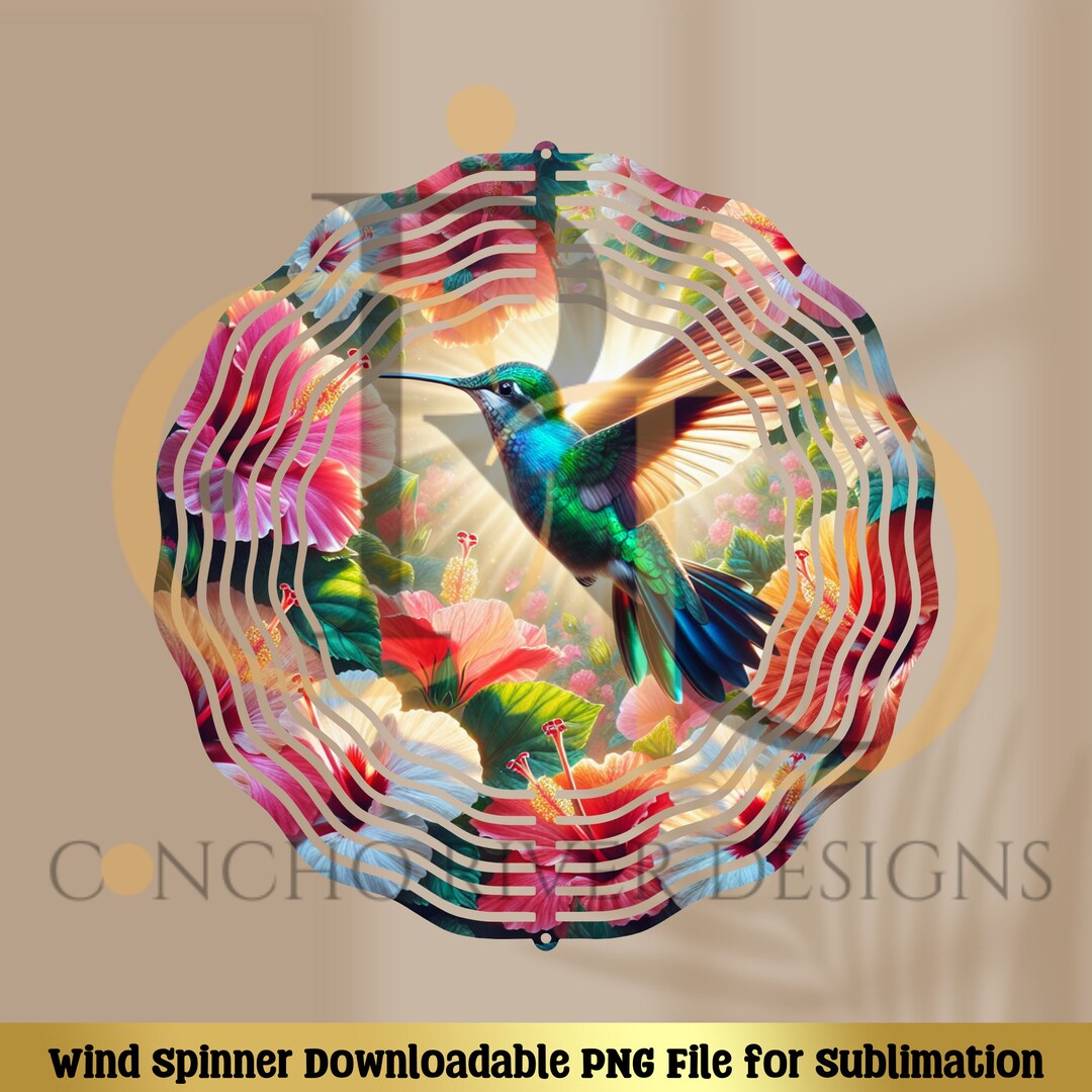 Hummingbird Wind Spinner PNG, Sublimation Designs for Wind Spinners ...