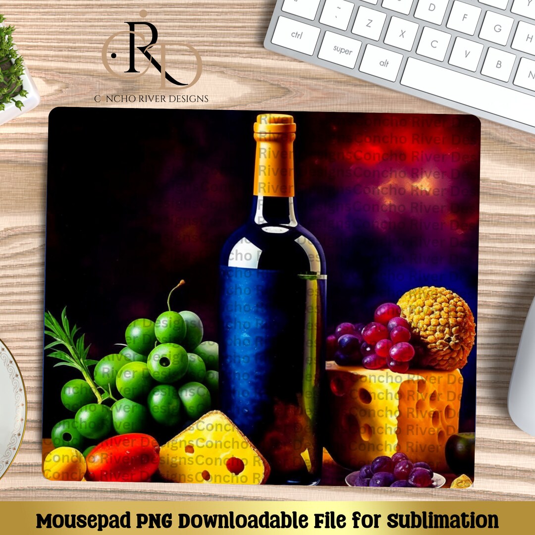 Wine Mousepad PNG File, PNG Sublimation Design for Mousepad, Digital ...