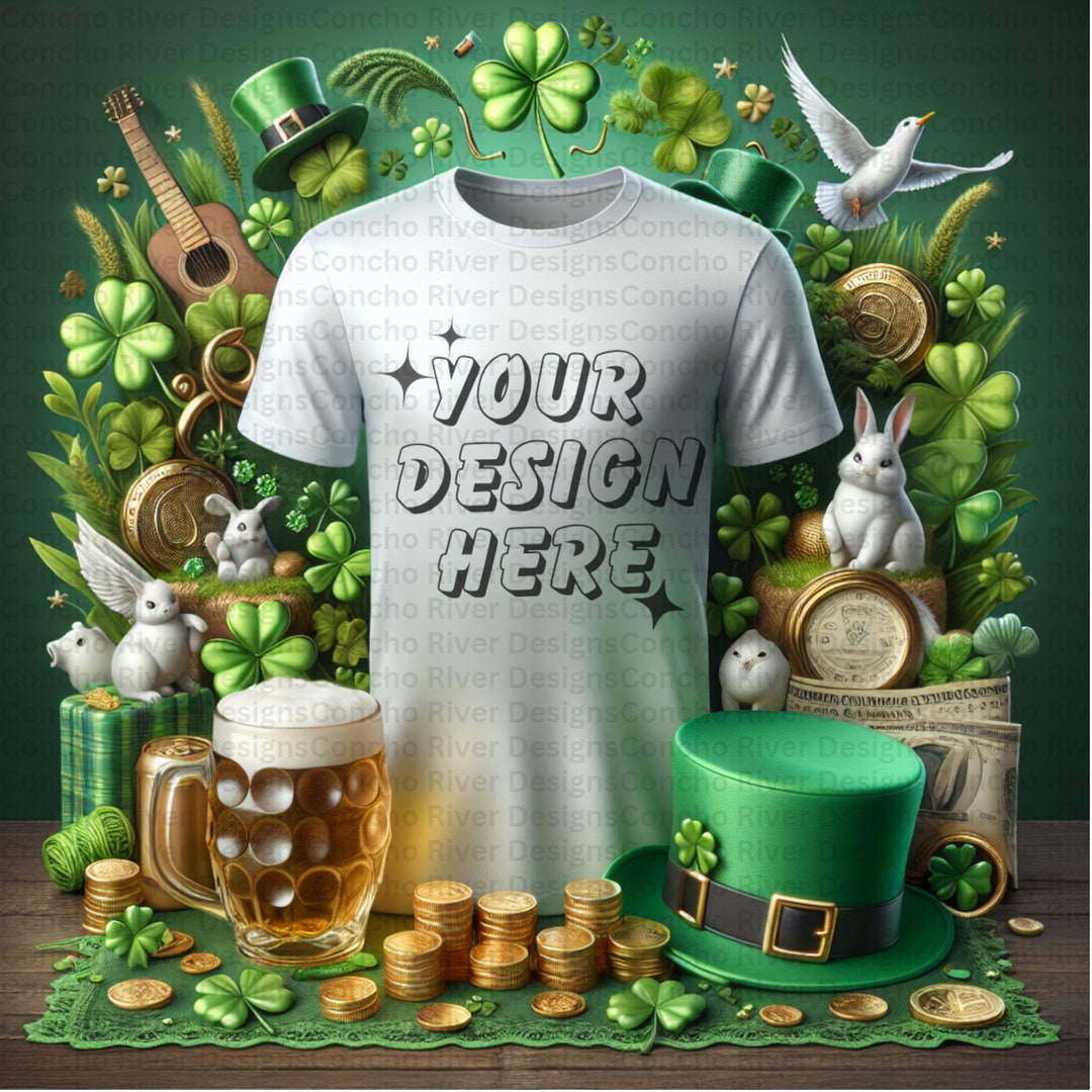 St. Patrick's T-shirt Mockup - PNG Downloadable File, 300 Dpi - Etsy