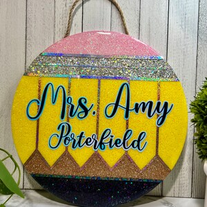Custom Teacher Door Sign Pencil Themed. Teacher Appreciation Pencil ...