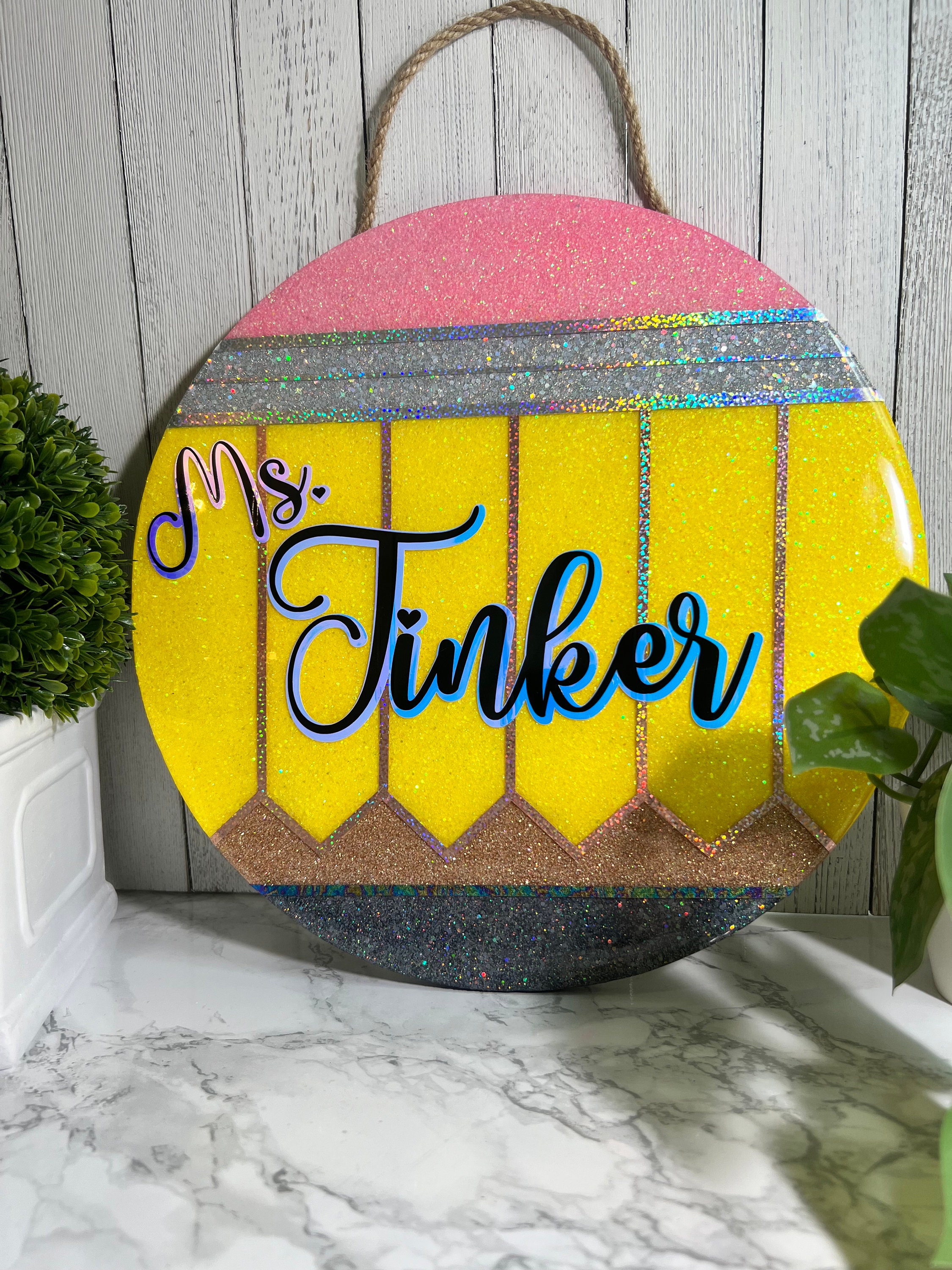 Custom Teacher Door Sign Pencil Themed. Teacher Appreciation Pencil ...