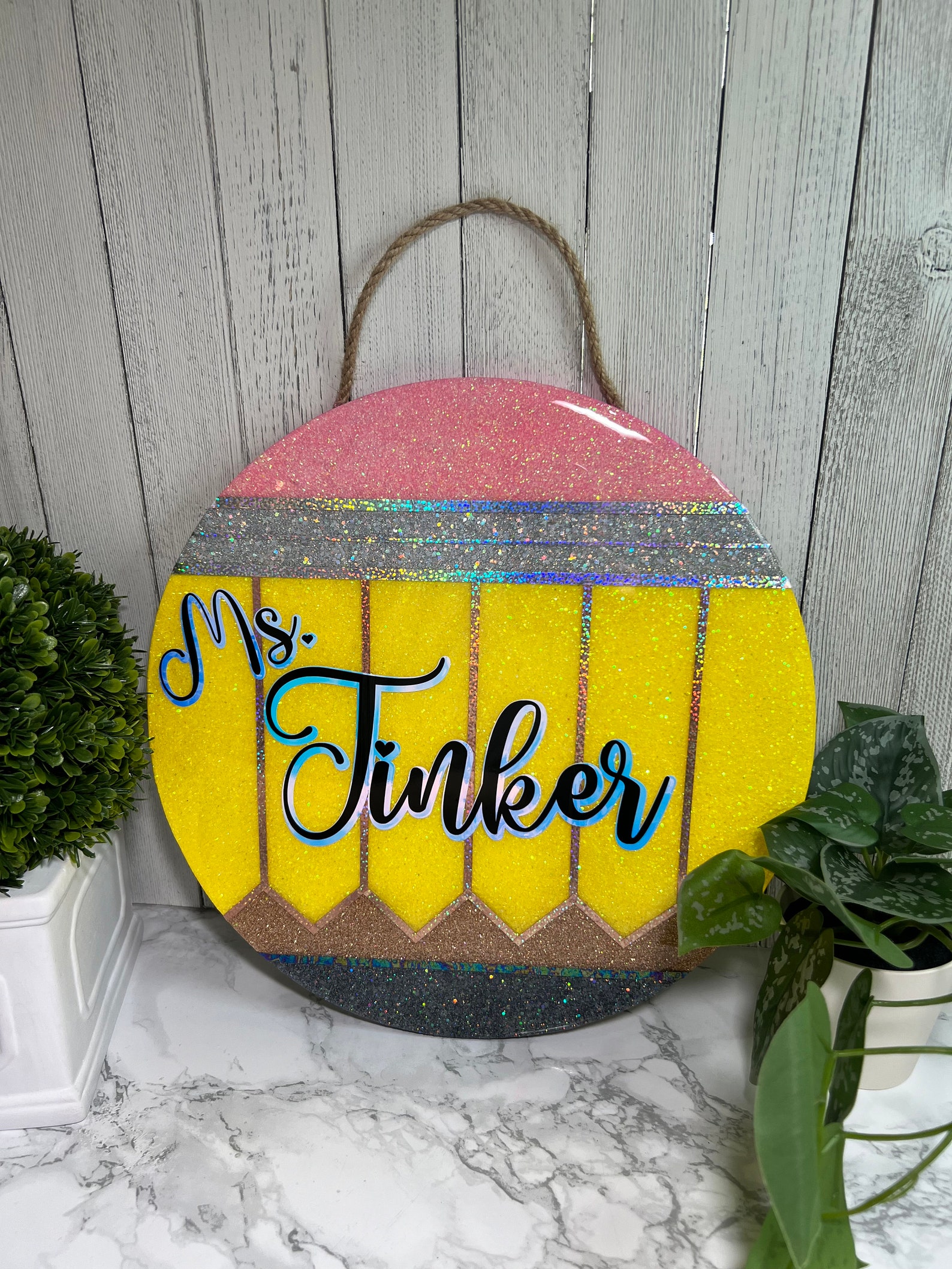 Custom Teacher Door Sign Pencil Themed. Teacher Appreciation Pencil ...