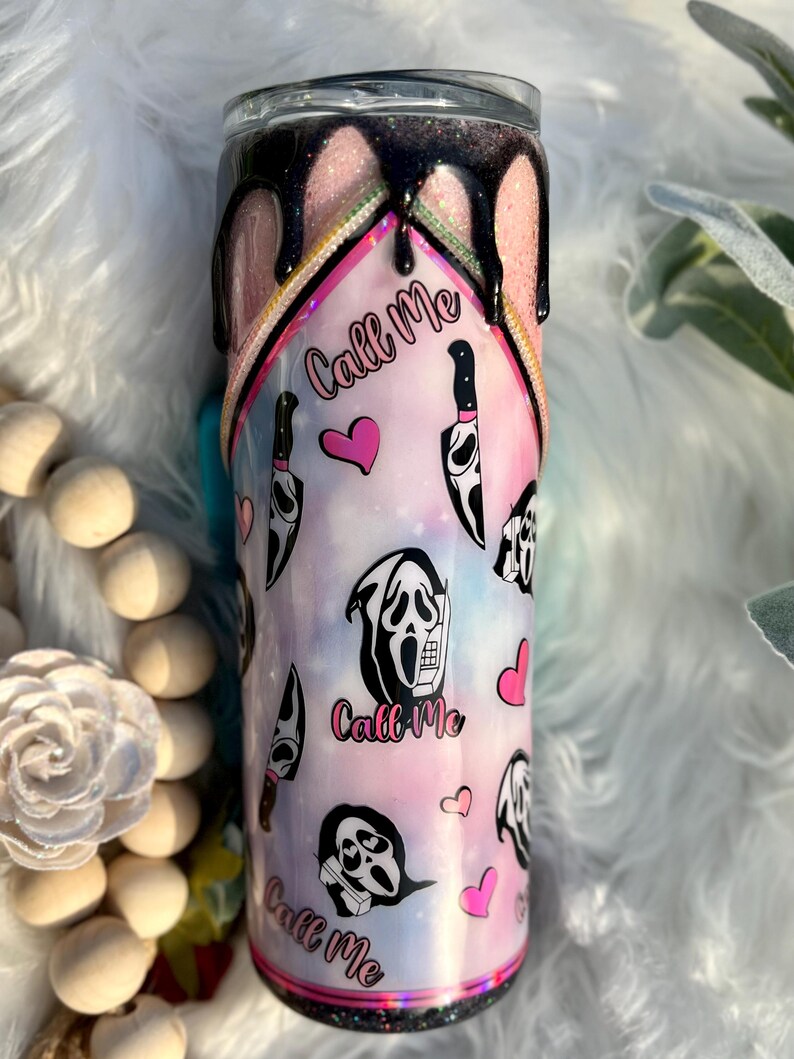 Scream Movie Zipper 20oz Tumbler. No You Hang up Scream Mask Zipper ...