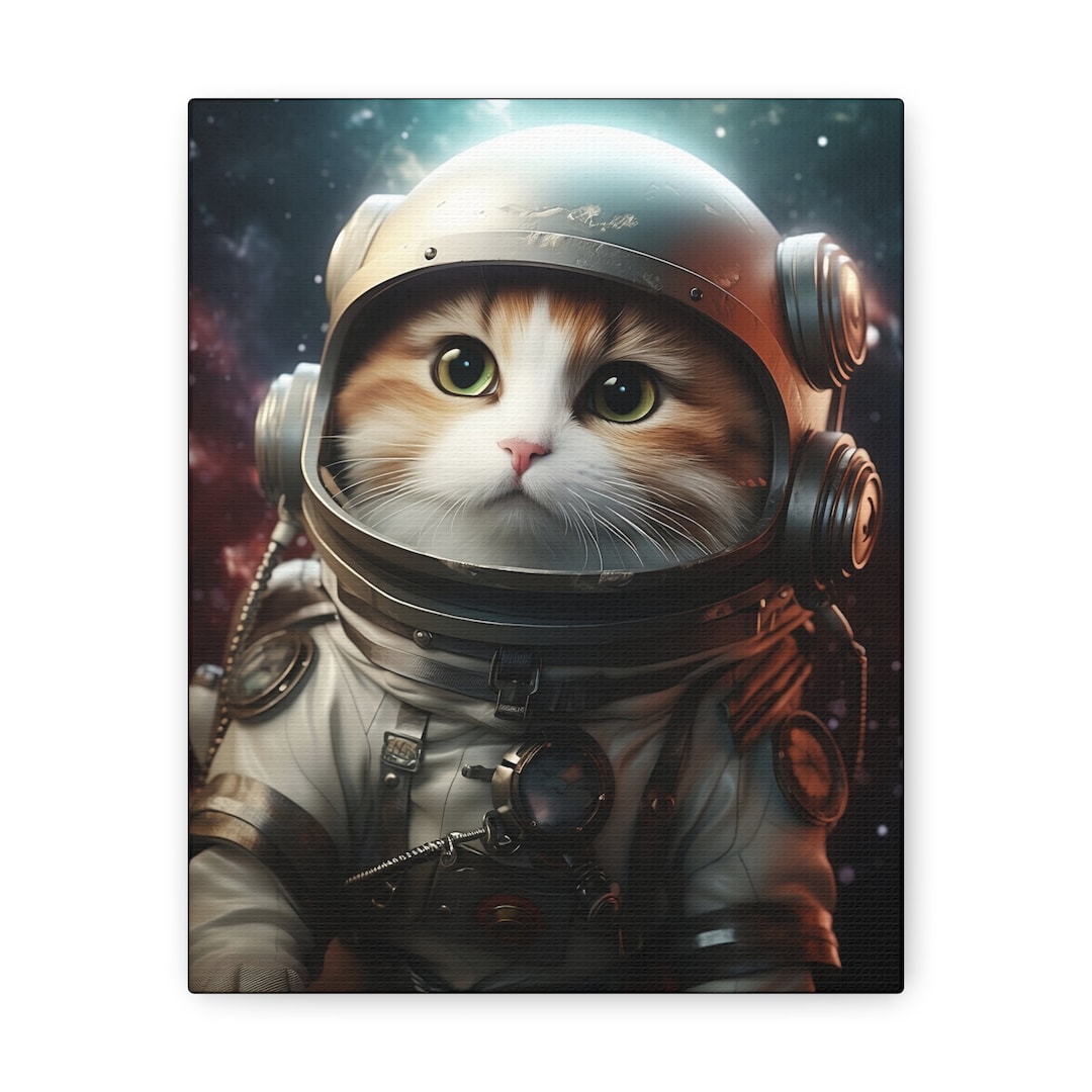 Cosmic Kitty Explorer: Adorable Astronaut Cat in the Universe - Etsy