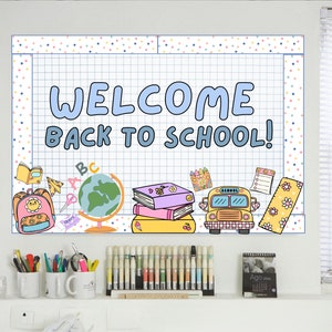 Back to School Supplies Bulletin Board Kit Classroom Bulletin Board Kit ...