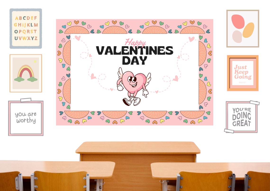 Valentine's Day Bulletin Board Kit Classroom Bulletin Board Kit and ...