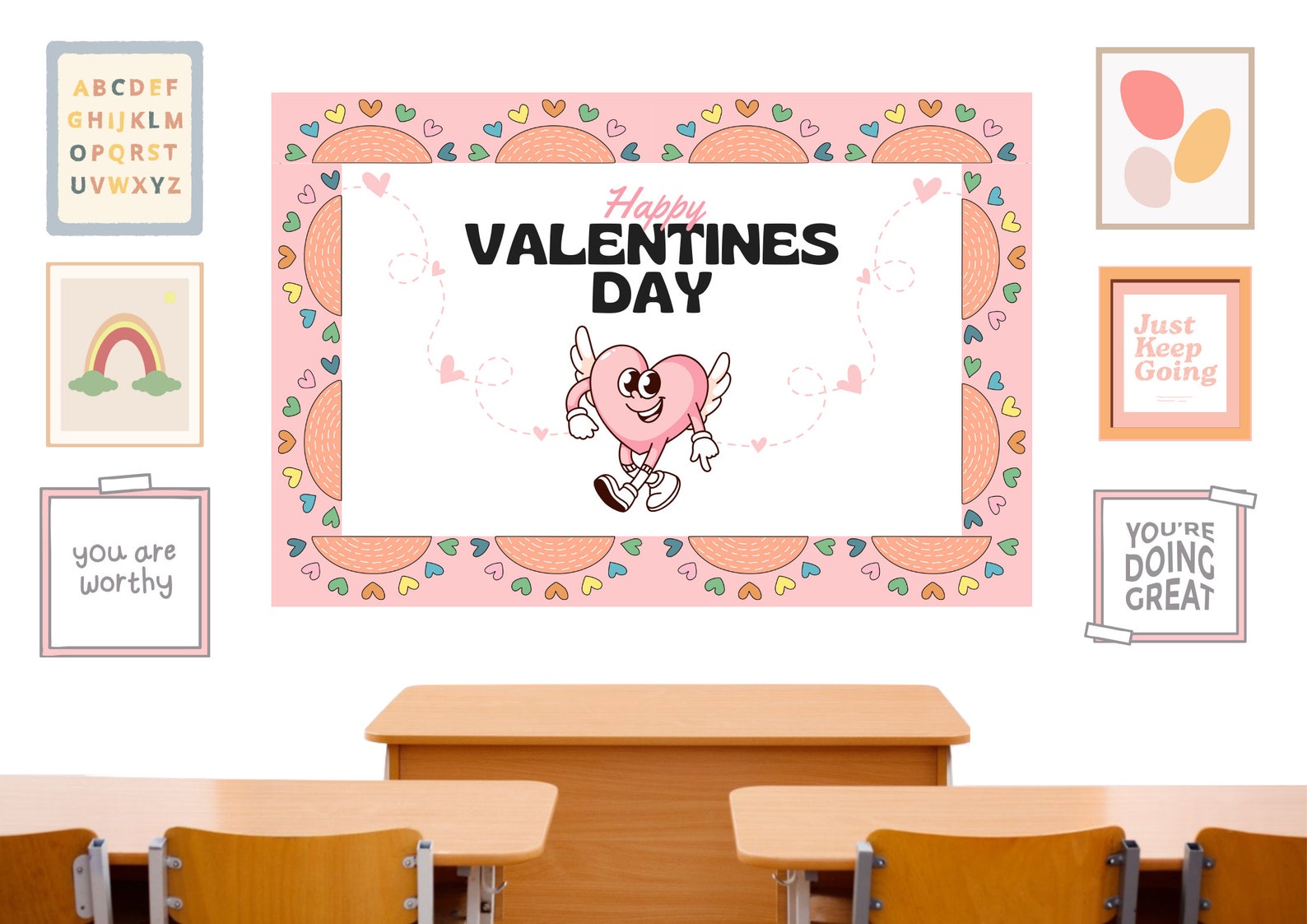 Valentine's Day Bulletin Board Kit Classroom Bulletin Board Kit and ...