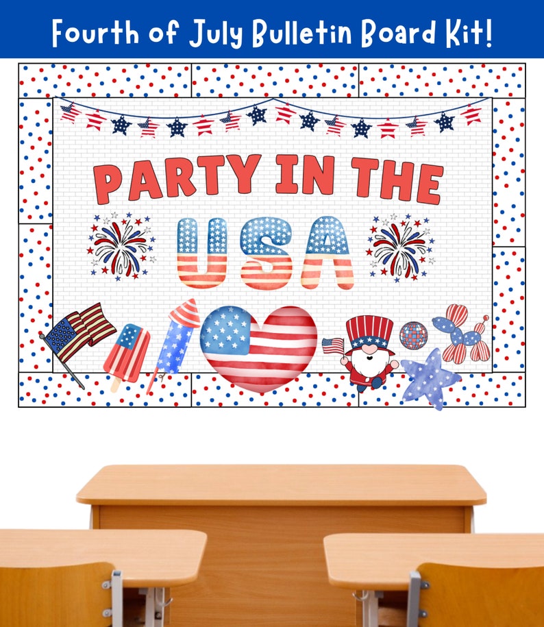 Fourth of July Bulletin Board Kit Fourth of July Classroom Decor Summer ...