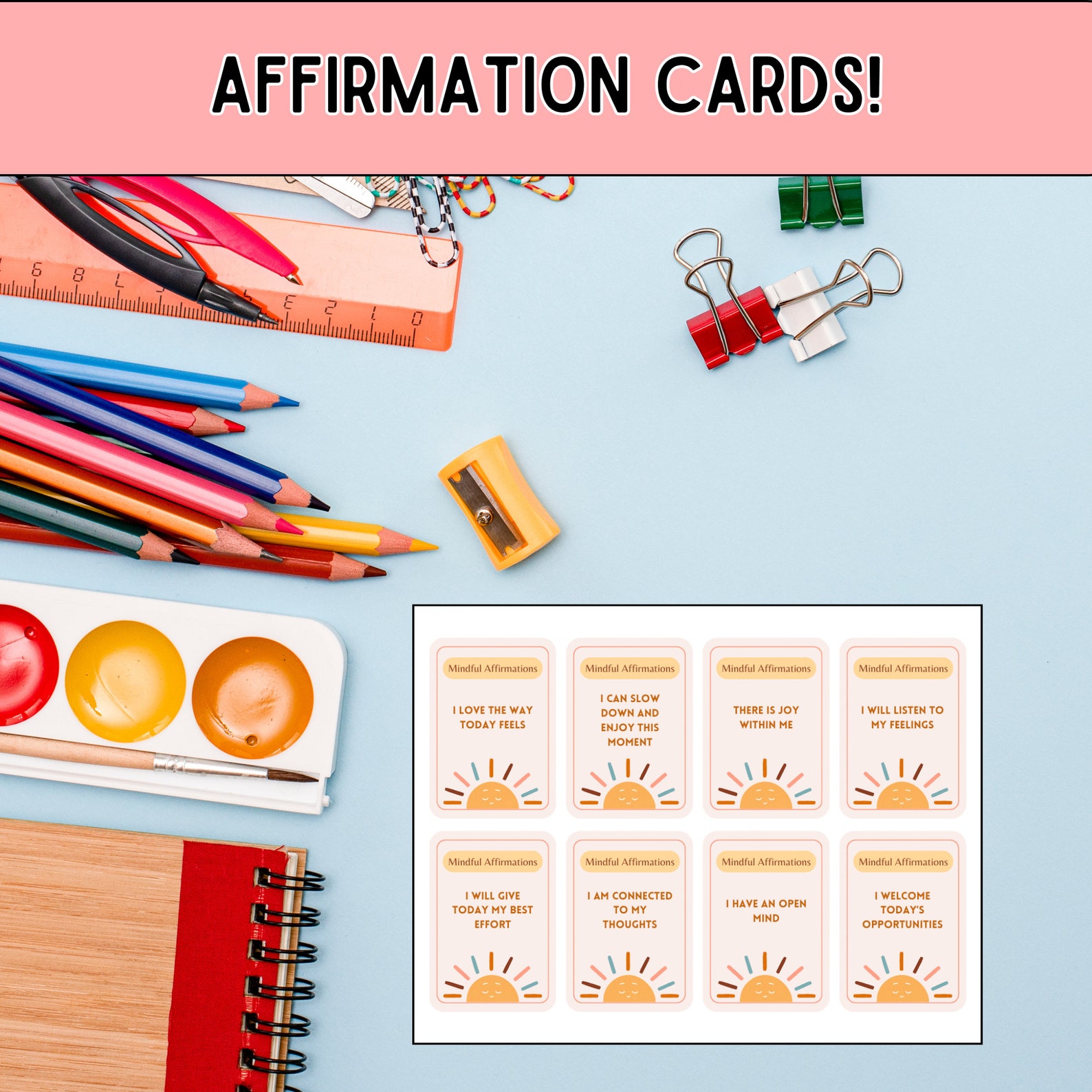 Mental Health Affirmation Cards and Mindfulness Worksheets Printable ...