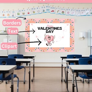 Valentine's Day Bulletin Board Kit Classroom Bulletin Board Kit and ...