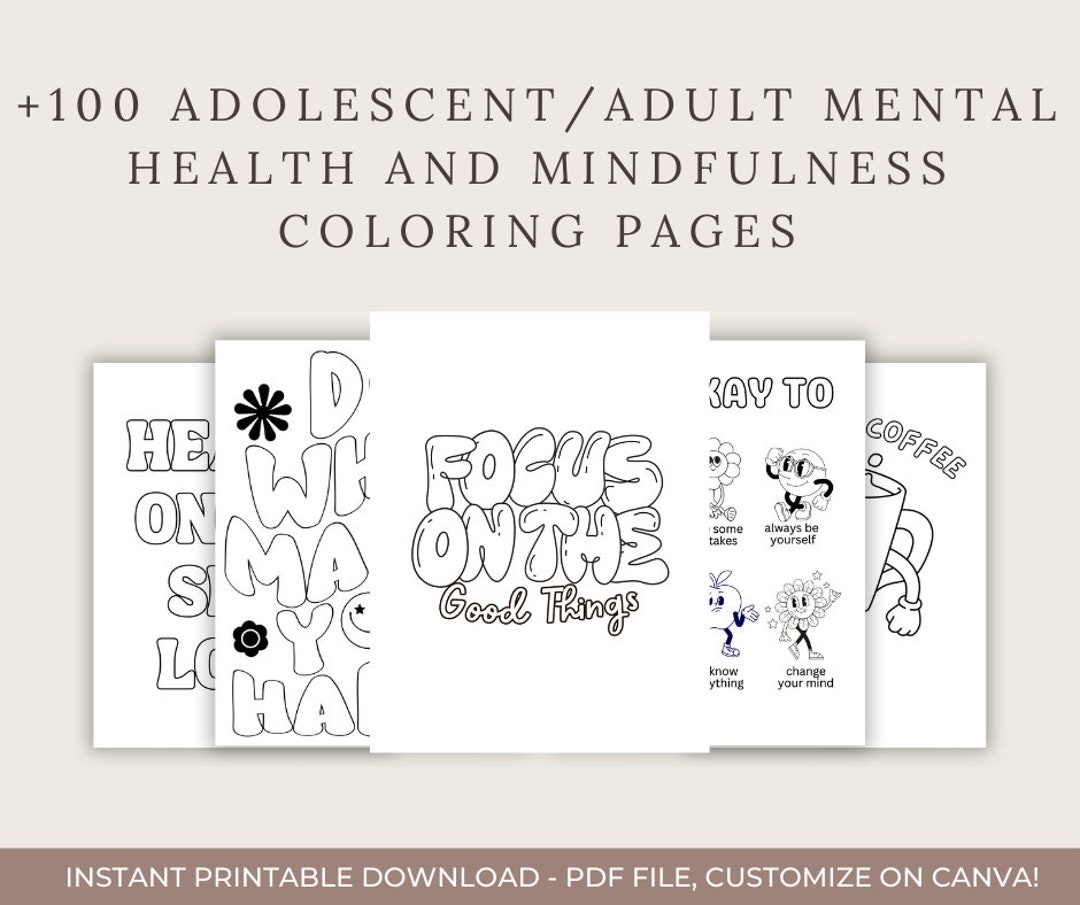 Mental Health Coloring Book, Adolescent and Adult Coloring Book ...