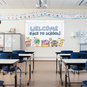 Back to School Supplies Bulletin Board Kit Classroom Bulletin Board Kit ...