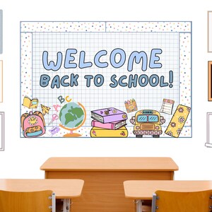 Back to School Supplies Bulletin Board Kit Classroom Bulletin Board Kit ...