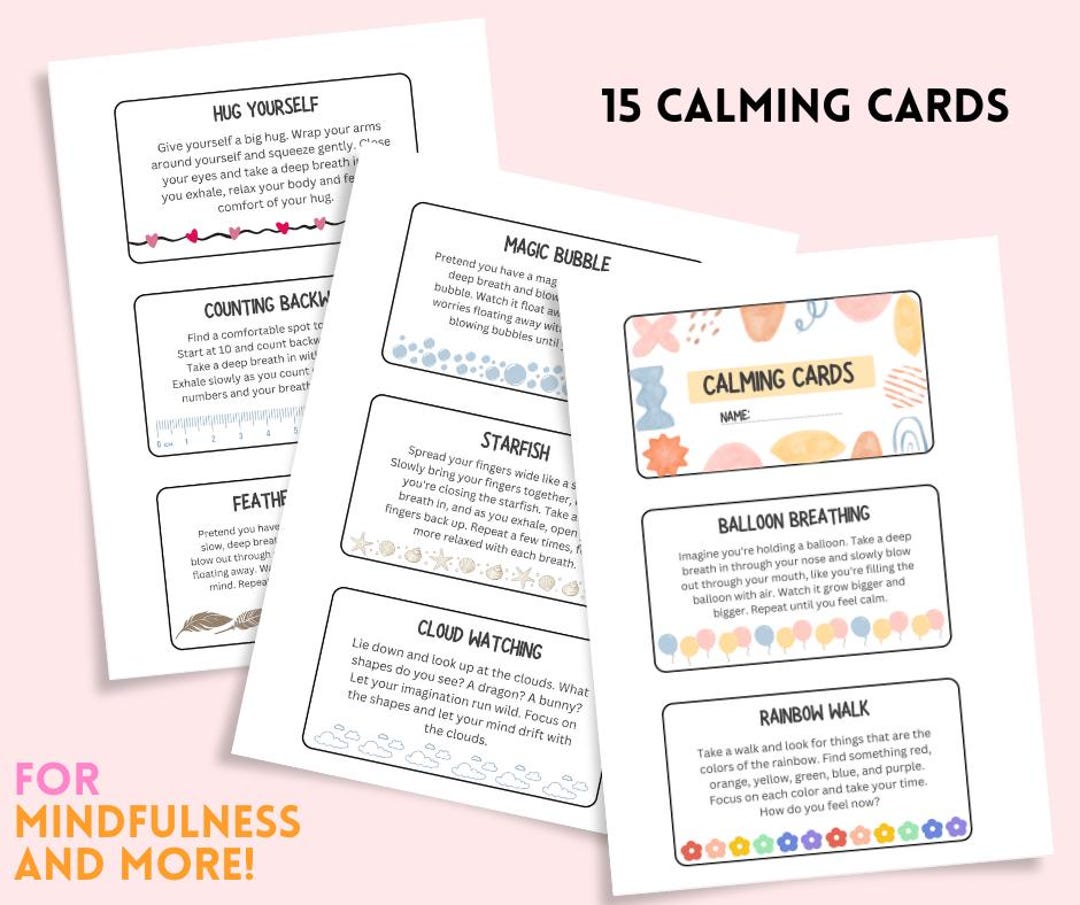 15 Calming Cards Anxiety Coping Technique Cards Grounding Techniques ...