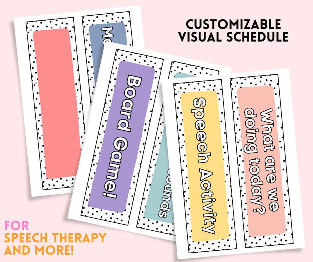 Customizable Visual Schedule, Speech Therapy, Speech Therapy, Teacher ...