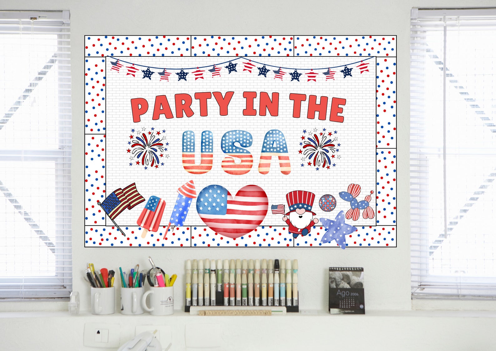 Fourth of July Bulletin Board Kit Fourth of July Classroom Decor Summer ...