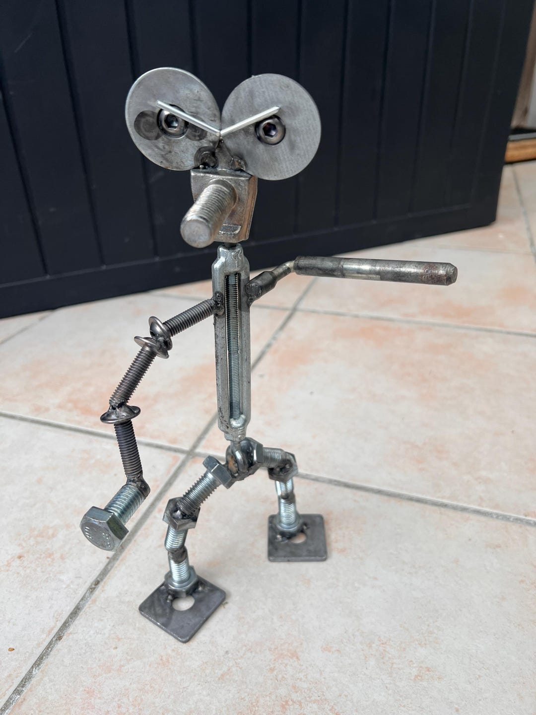Welded Nut & Bolt Robot Sculpture: Industrial Art - Etsy