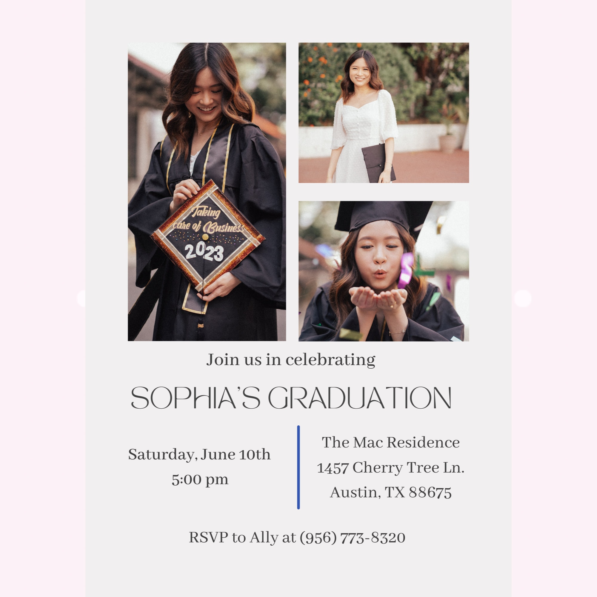 Customizable College Graduation Announcement & Invitation Template - Etsy