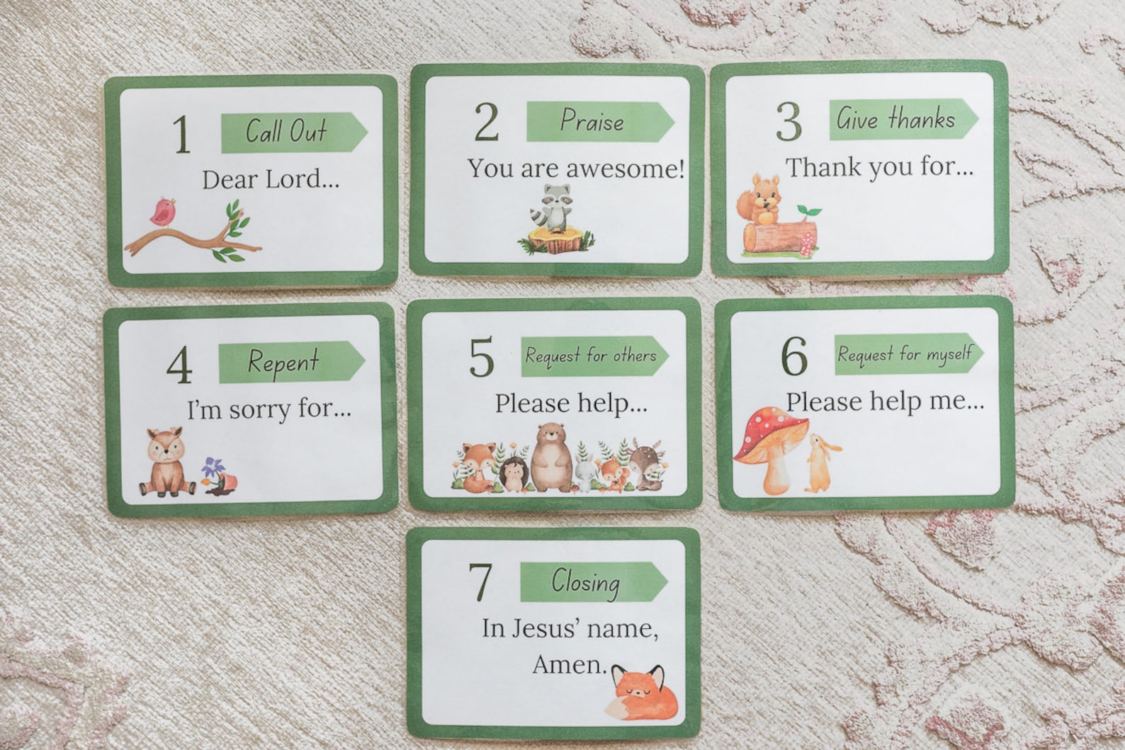 Printable How to Pray Cards for Kids, Teach Little Kids to Pray With ...