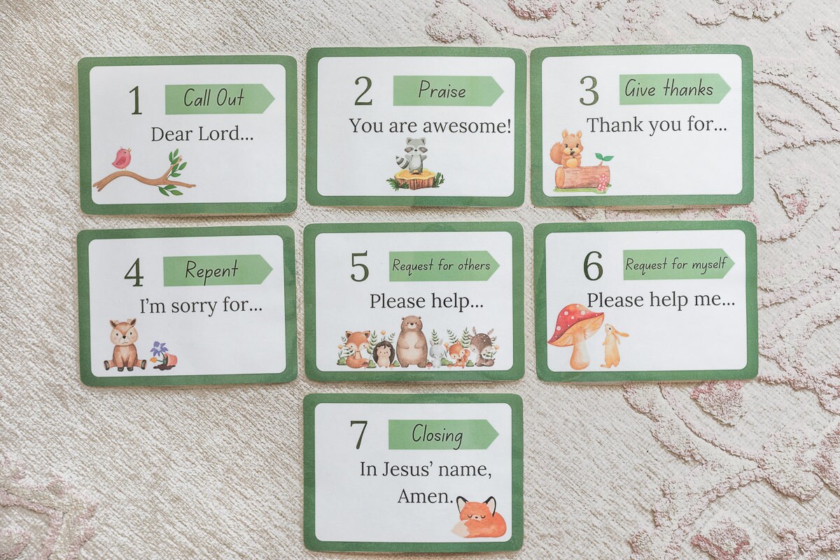 Printable How to Pray Cards for Kids, Teach Little Kids to Pray With ...