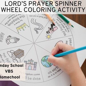 The Lord's Prayer Spinner Wheel Printable Coloring Activity for Kids ...